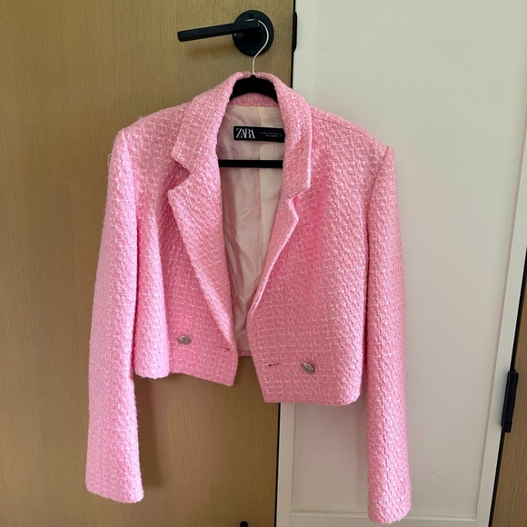 Zara | Jackets & Coats | Zara Pink Blazer | Poshmark